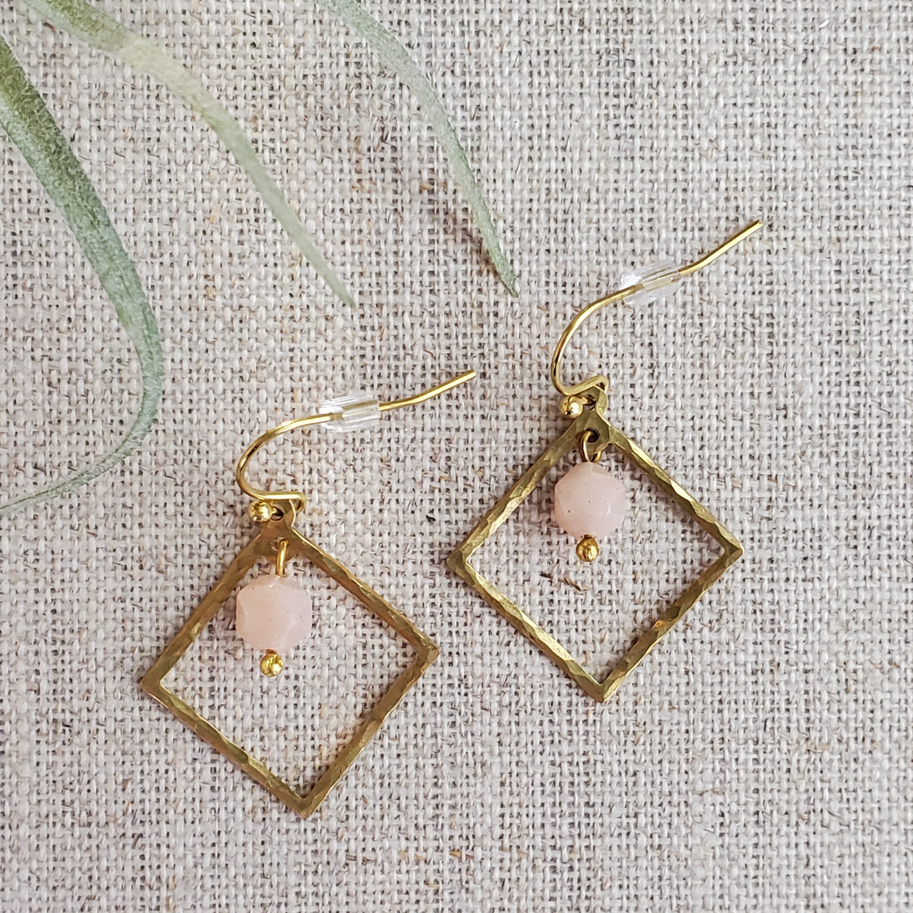Eva Earrings - Milky Sunstone | MAJ Jewelry